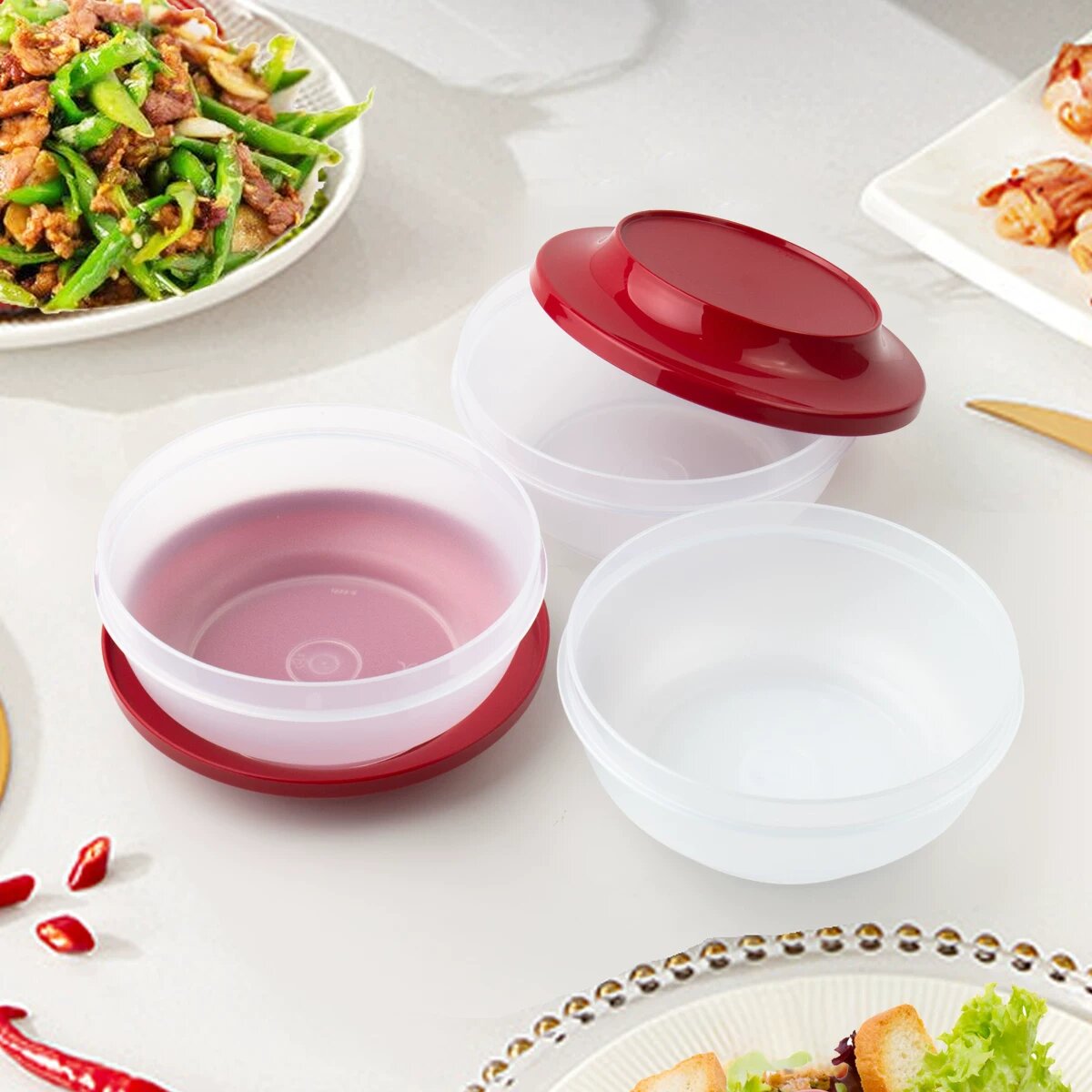 Набор 750 мл контейнеров Tupperware для хранения еды в холодильнике с герметичной крышкой - 2 шт