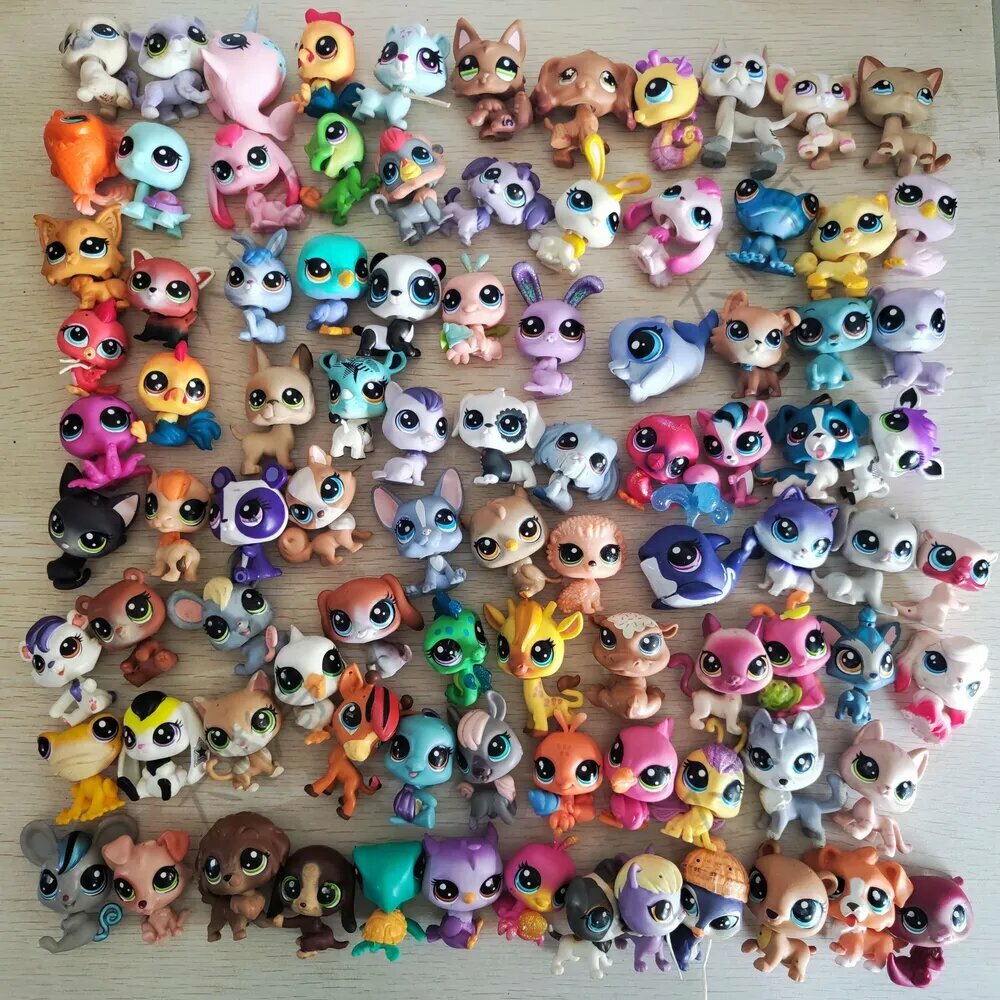 Фигурка LPS Littlest Pet Shop, 10 шт, высота 4.5 см, коллекционные игрушки из пластика