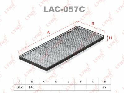 LYNXauto Фильтр салона угольный ауди а4 / AUDI A4 B6 (8E2) 2000-2004, фольцваген пассат б5.5 / VOLKSWAGEN PASSAT B5.5 (3B3) 2000-2005 LAC057C