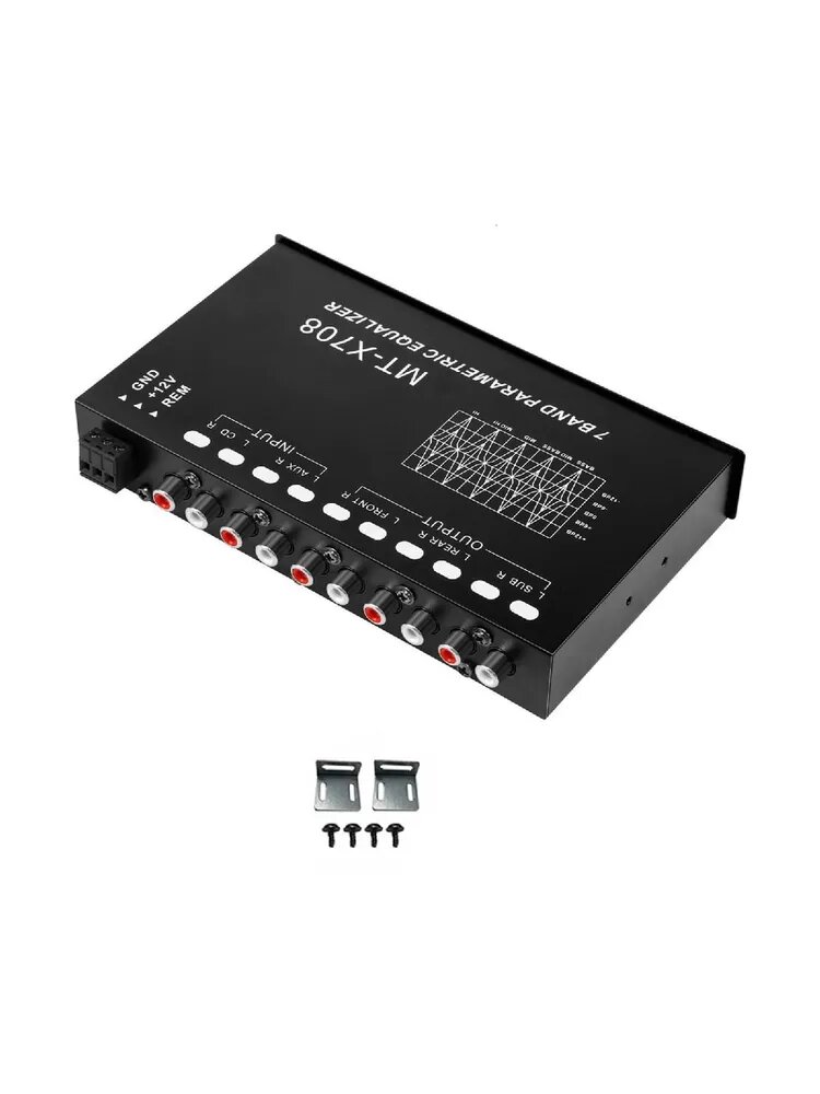 1 комплект автомобильного эквалайзера MT-X708, 7-сегментный эквалайзер, автомобильный аудио-эквалайзер, настраивающий кроссовер-усилитель