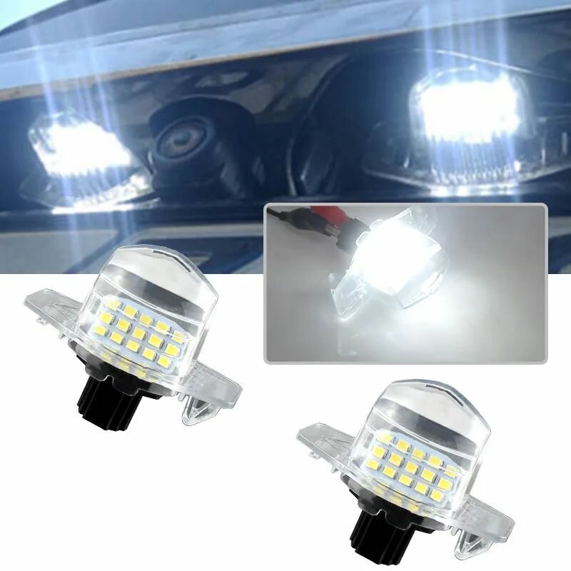 LED лампы подсветки номерного знака Canbus 2 шт для Honda CR-V/Fit/Odyssey/Jazz/HR-V и др, белый 6500K