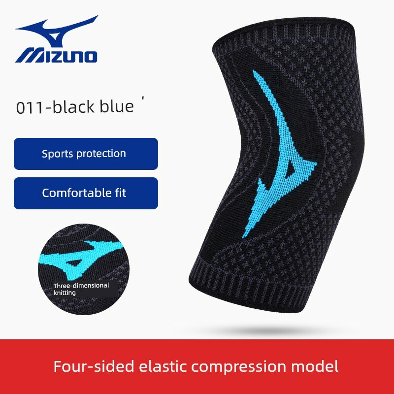 Mizuno Эластичная компрессионная защита локтя для баскетбола и тенниса - черно-синяя цветочная, пара (летняя спортивная