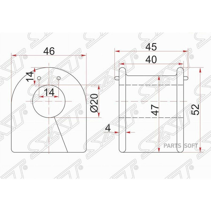 Втулка стабилизатора Toyota Mark II (X90, X100) 92-00 / Chaser 92-01 (Зад/ 20.00) SAT ST-48815-22230 | цена за 1 шт