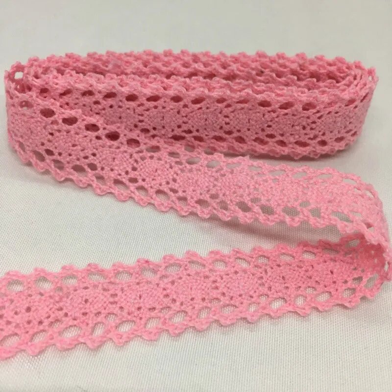 Хлопковая вязаная тесьма с кружевом 5 ярдов 2-6 см C027 Розовый, C008 PeachPink1.5cm