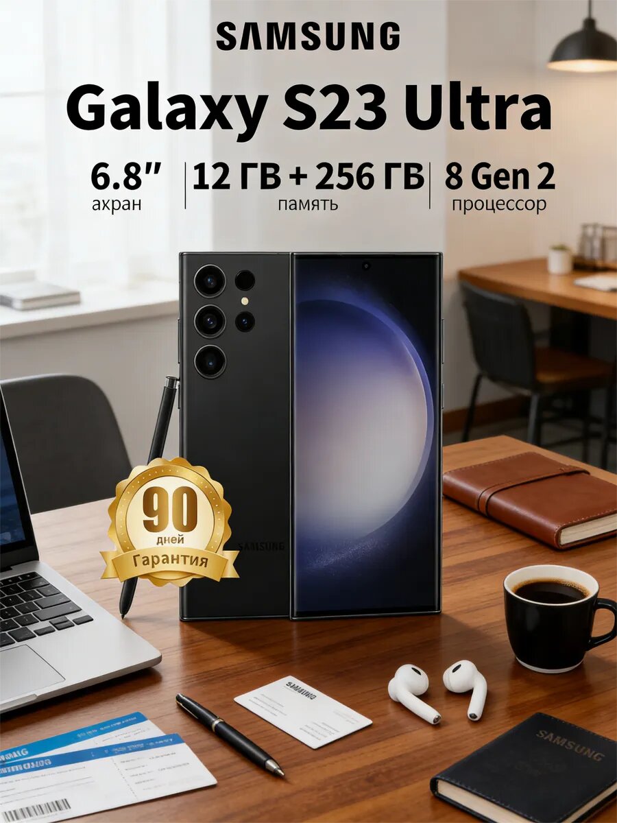 Смартфон Galaxy S23 Ultra 12/256 ГБ черный