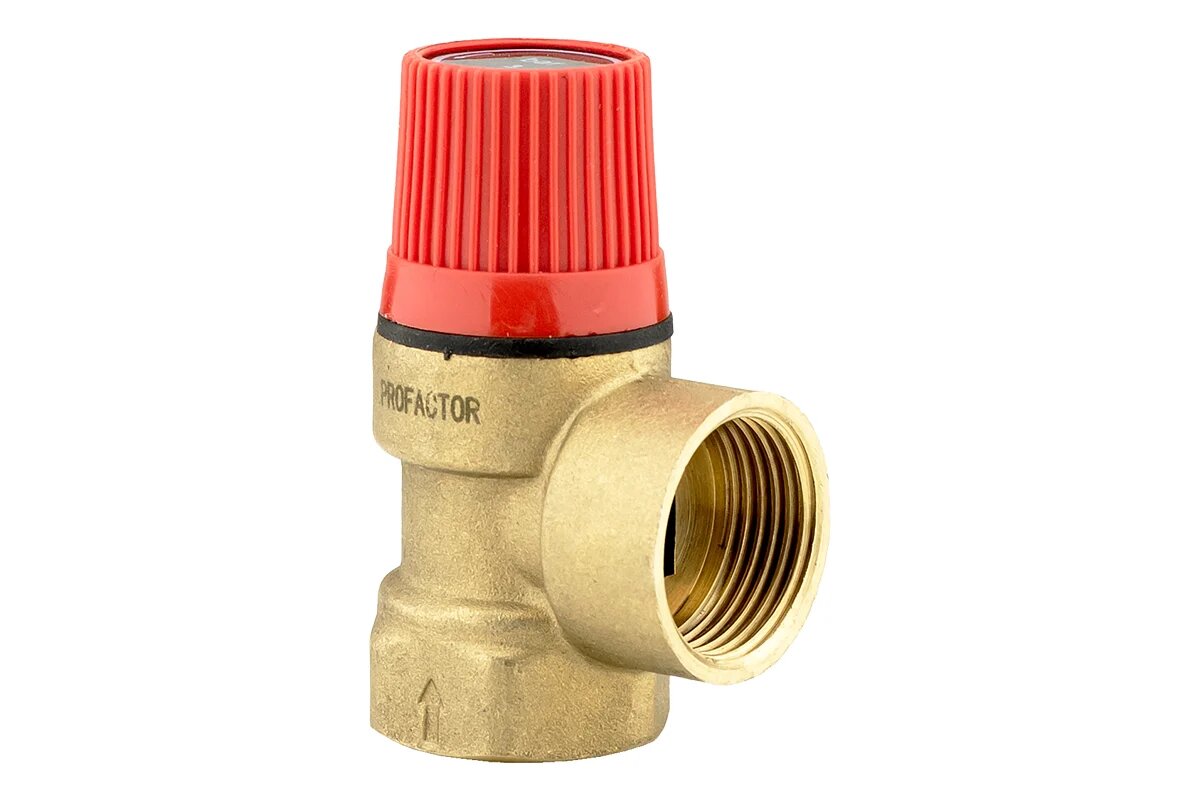 Клапан предохранительный PROFACTOR PF BS 576.20‑3 в/в 3/4 из латуни и нержавеющей стали, рабочее давление до 3 бар, защита систем отопления, паровых и гидравлических установок