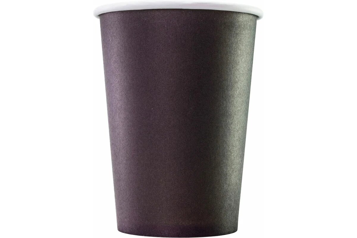 Стакан одноразовый бумажный офисмаг черный 300 мл для горячих и холодных напитков, 50 шт