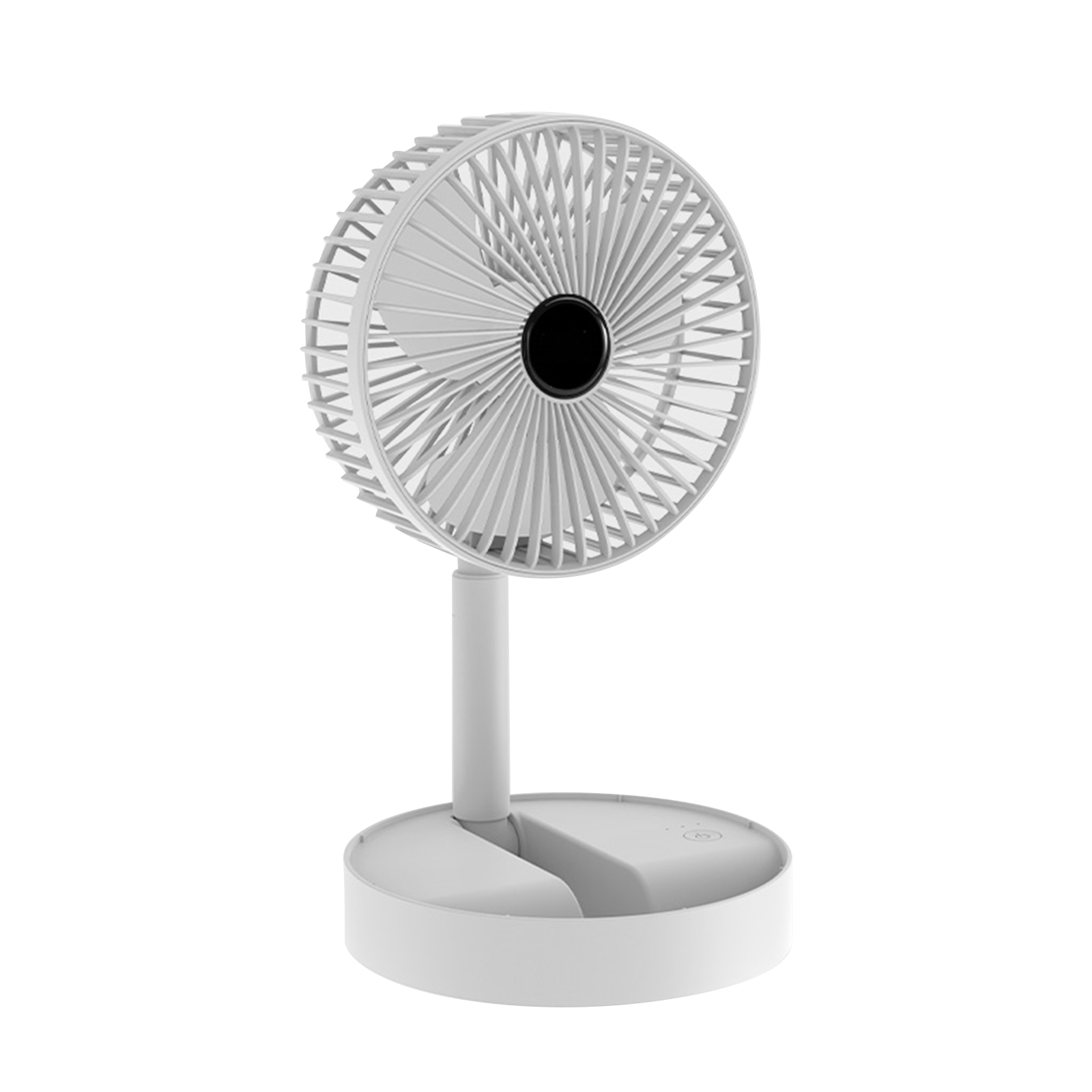 Foldable Telescopic Fan Wireless Portable Desk Fan USB Rechargeable Built-in Battery 2000mAh Adjustable Height 3 Speeds Green White Outdoor Household Mini Ventilation Fan 1 Piece ABS Material 9W 4.2m/s 17*8.5cm Folded 36cm Height 350g 1 USB Cable 1 User