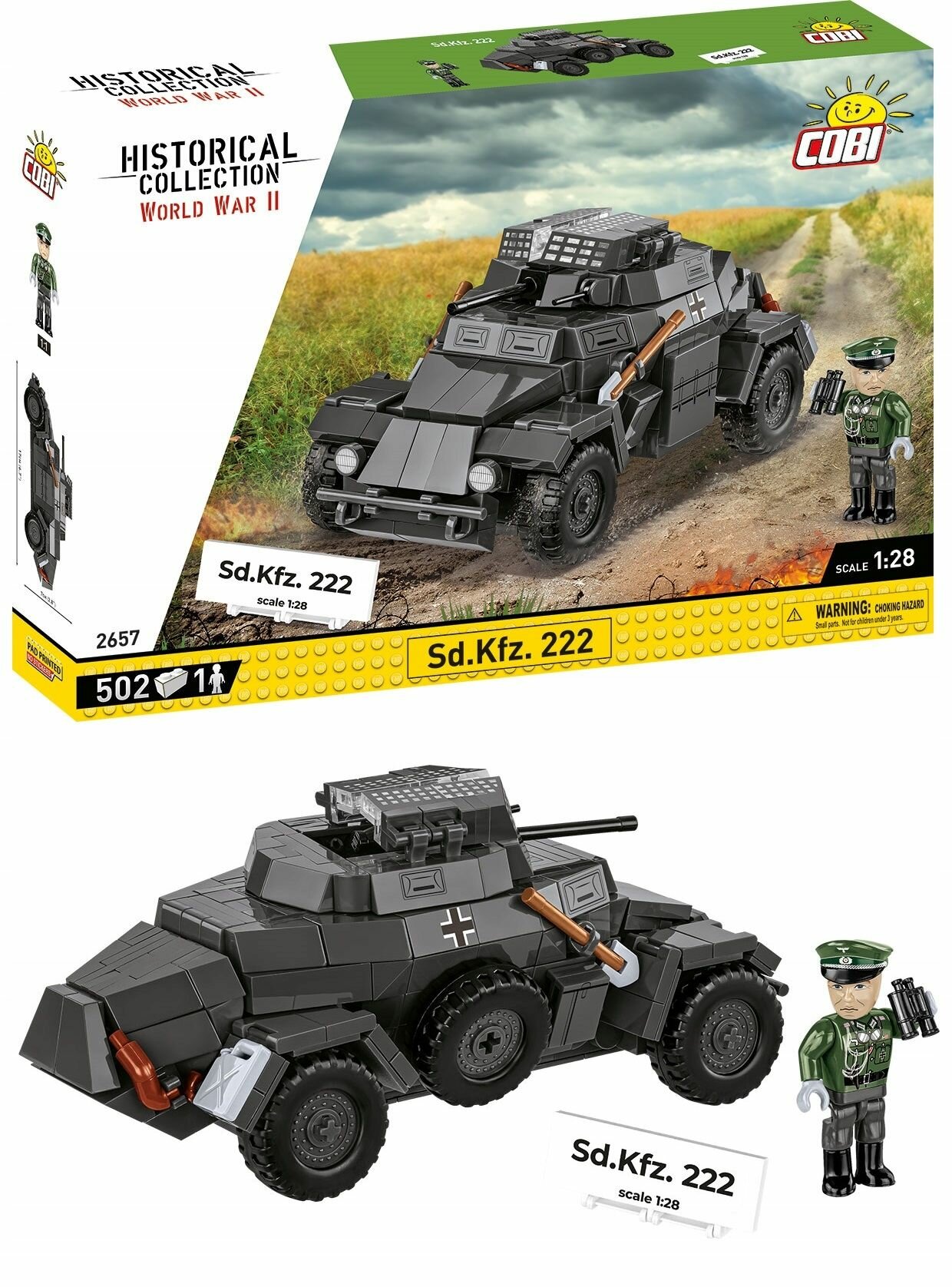 Конструктор Cobi Historical Collection World War II - Боевая машина Sd.Kfz. 222 + фигурки, 502 эл. - 2657