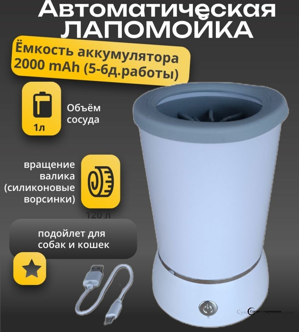 Лапомойка для собак мелких средних крупных пород и кошек автоматическая, мойка лап