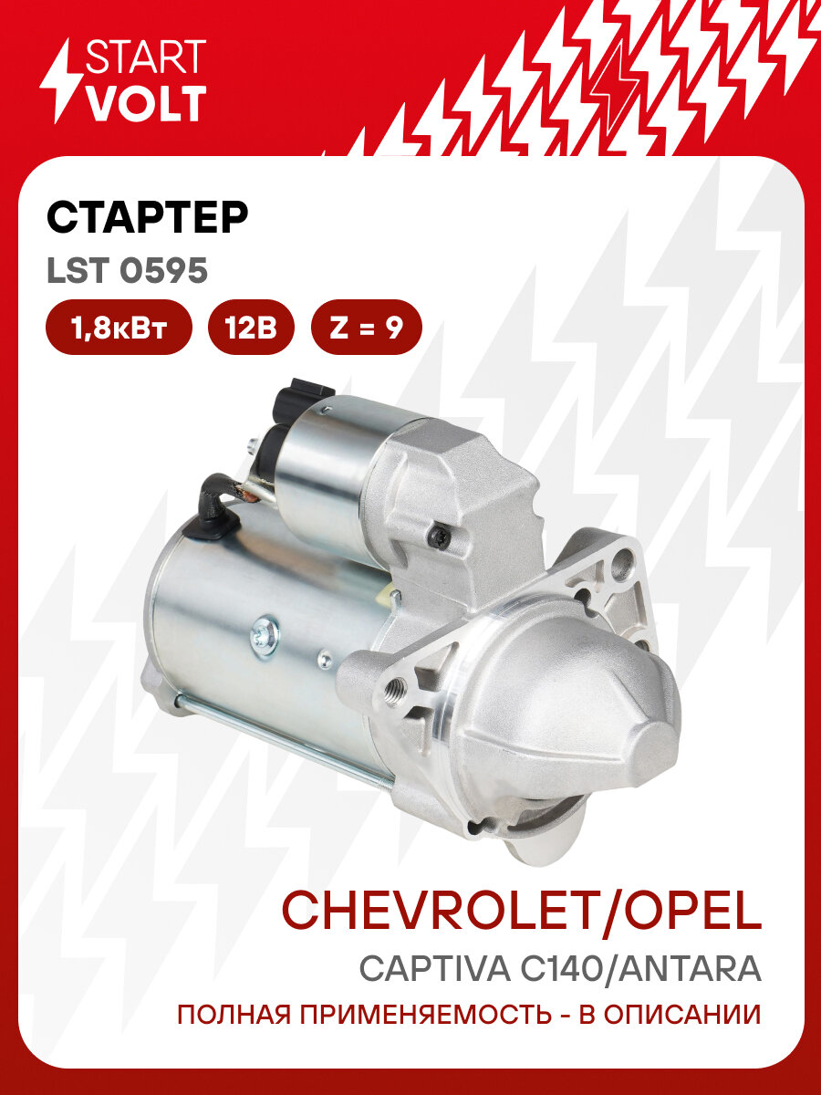 Стартер для автомобилей Chevrolet Captiva C140 (10-)/Opel Antara (10-) 2.2CDTi 1,8кВт LSt 0595 StartVolt