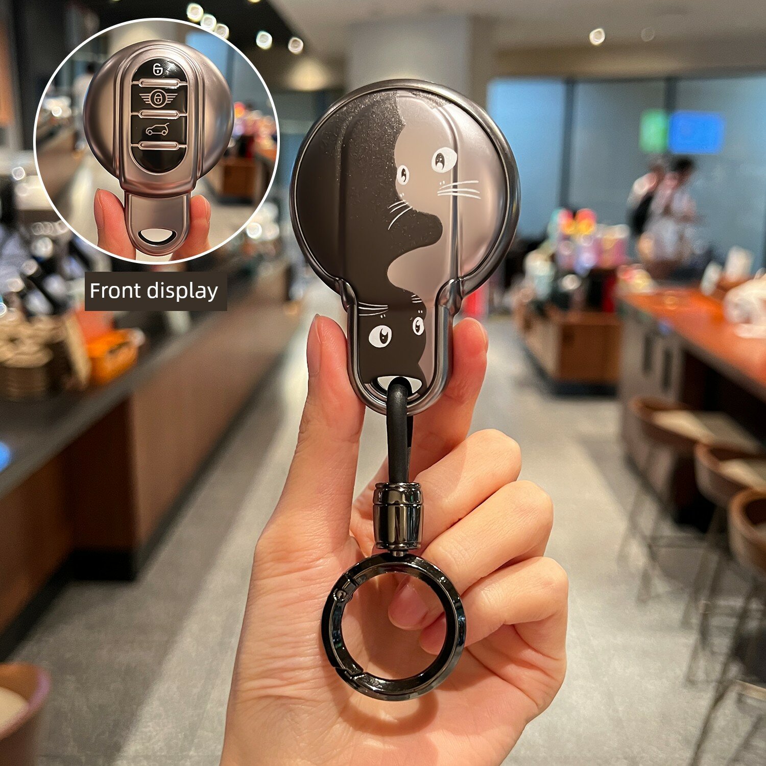 Держатель ключа для BMW Mini Cooper с пушечным кольцом, черный цвет для Countryman и Clubman