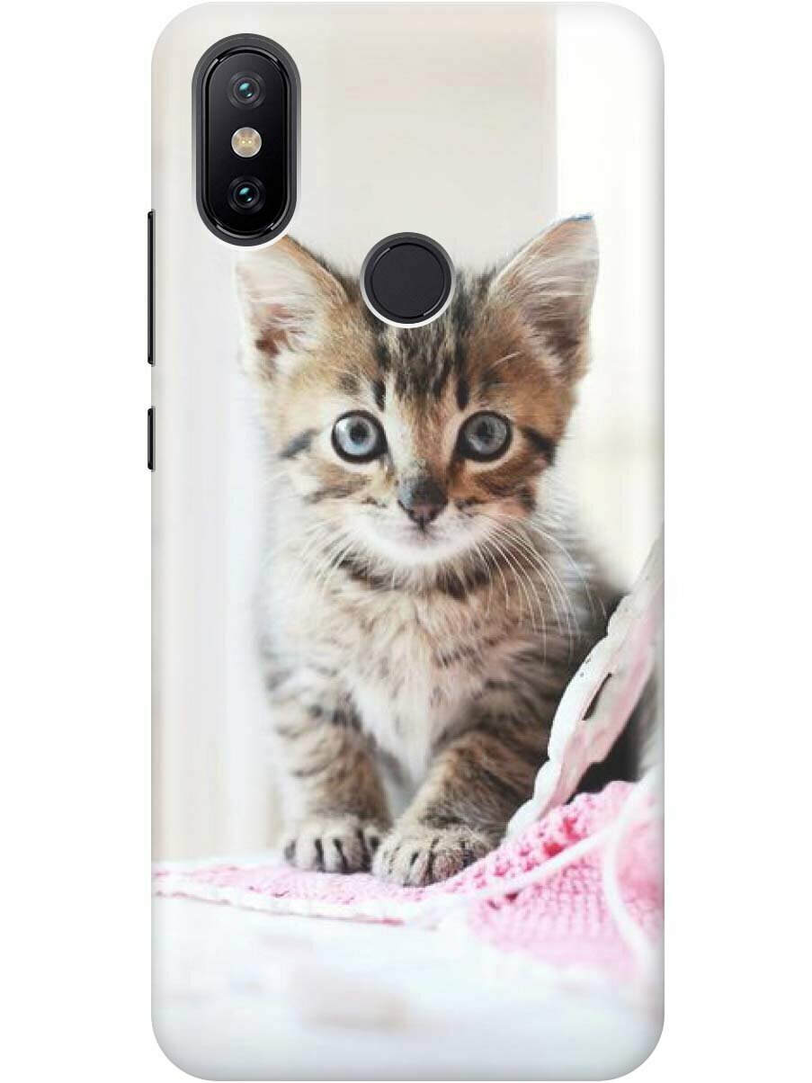 Ультратонкий силиконовый чехол-накладка для Xiaomi Mi 6X, Mi A2 с принтом "Милый котенок"