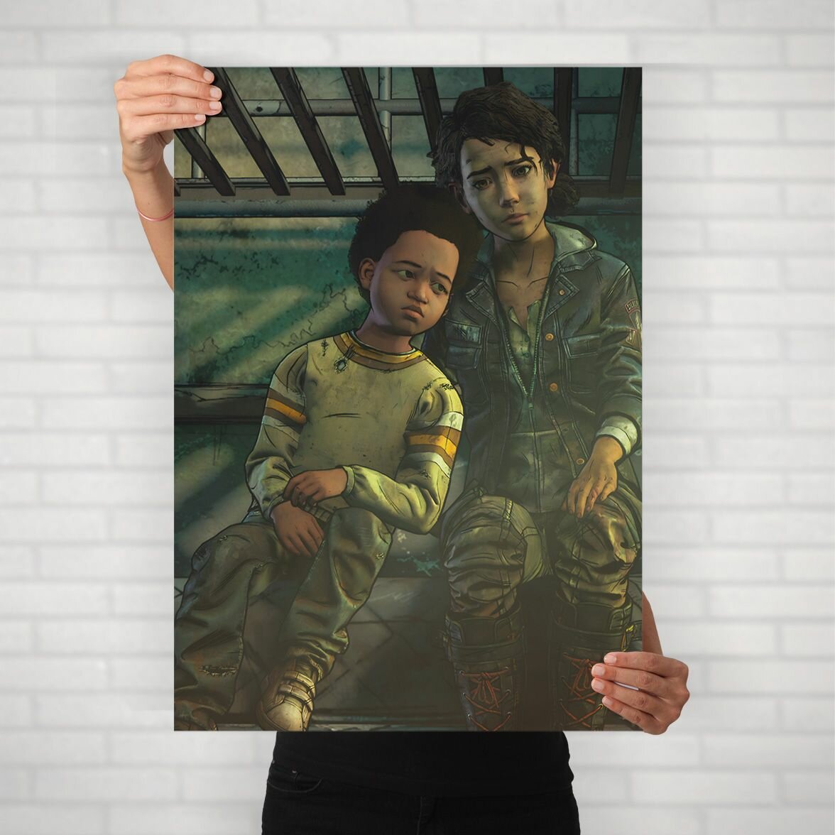 Плакат на стену для интерьера The Walking Dead (Клементина и Эй-Джей 4) - Постер по игре формата А2 (42x60 см)