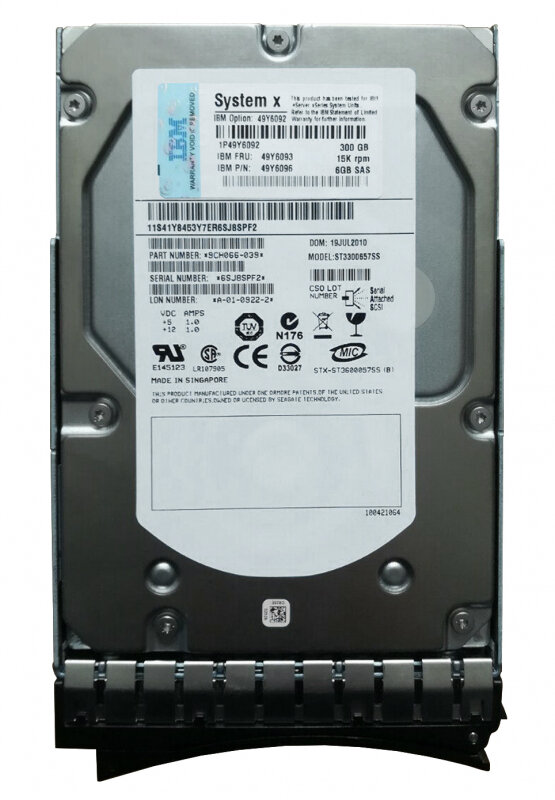 Жесткий диск IBM 49Y6092 300Gb SAS 3,5" HDD