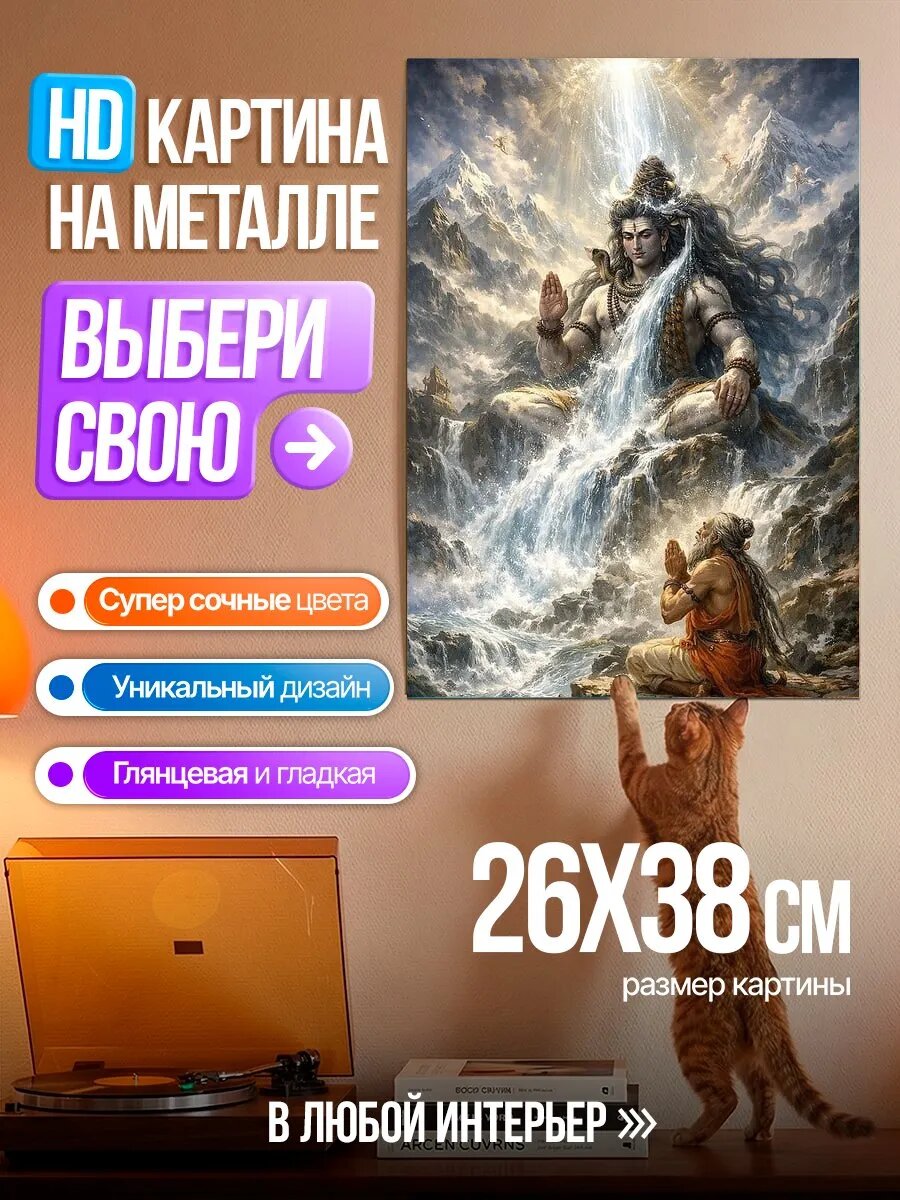 Картина на HD металле Шива и монах