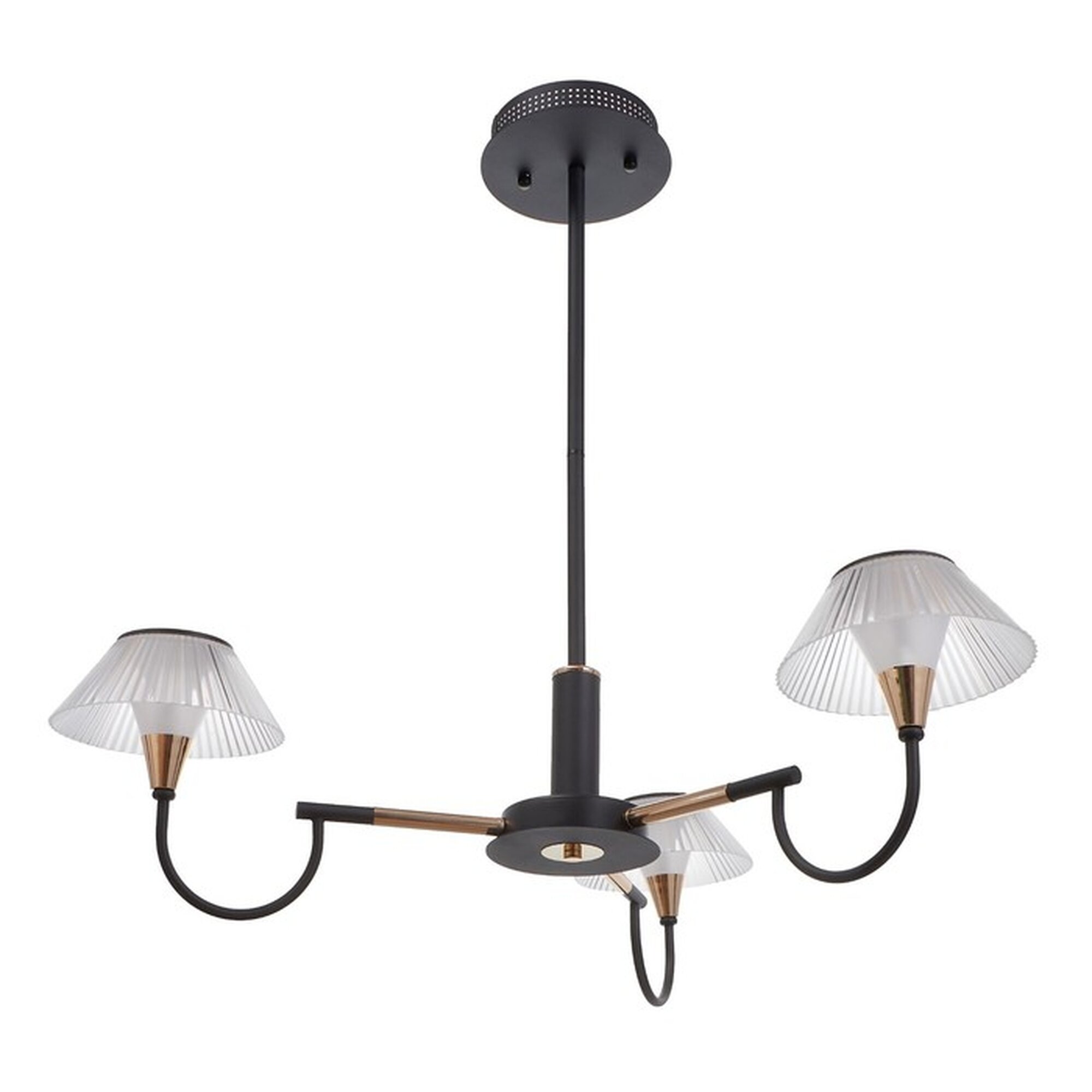 Люстра 1695/3 LED 72Вт 3000-6000К черно-золотой 65х65х26,5 см BayerLux