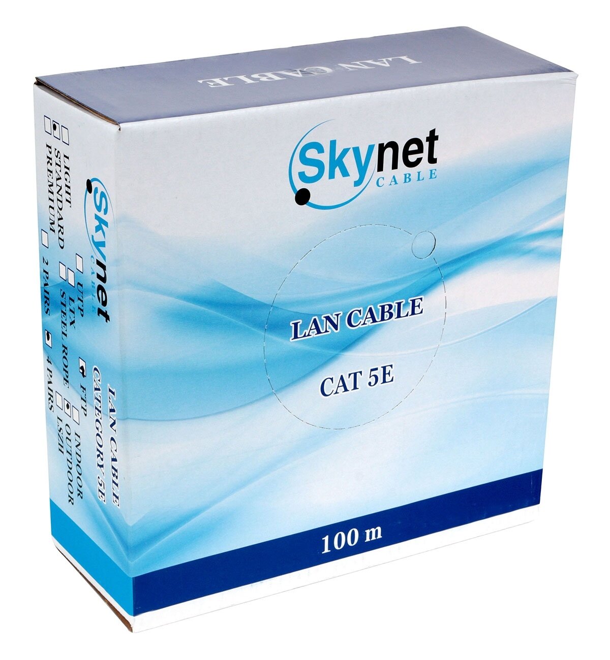 Кабель SkyNet Standart FTP outdoor 4x2x0,48, медный, FLUKE TEST, кат.5e, однож, 100 м, box, черный