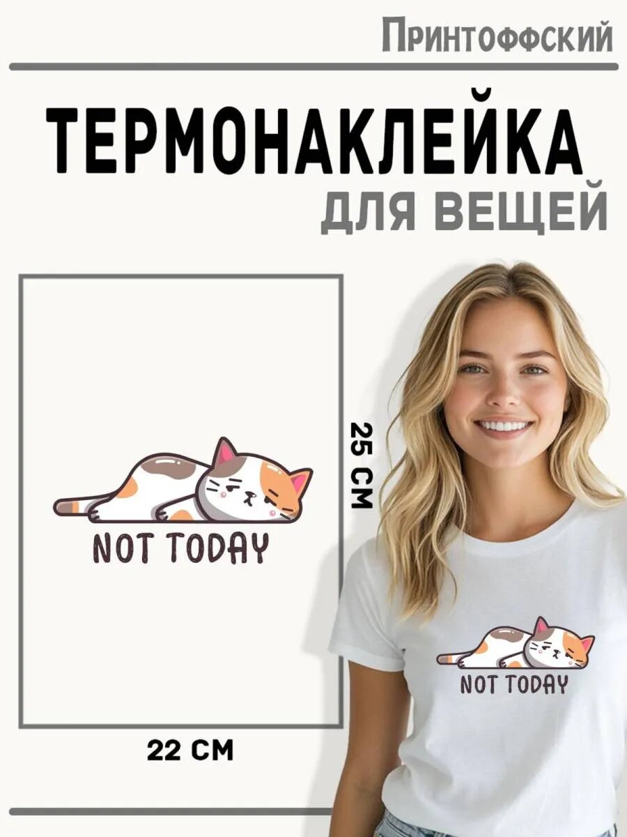 Термонаклейка для одежды и аксессуаров DTF-печать Not today — фото 1