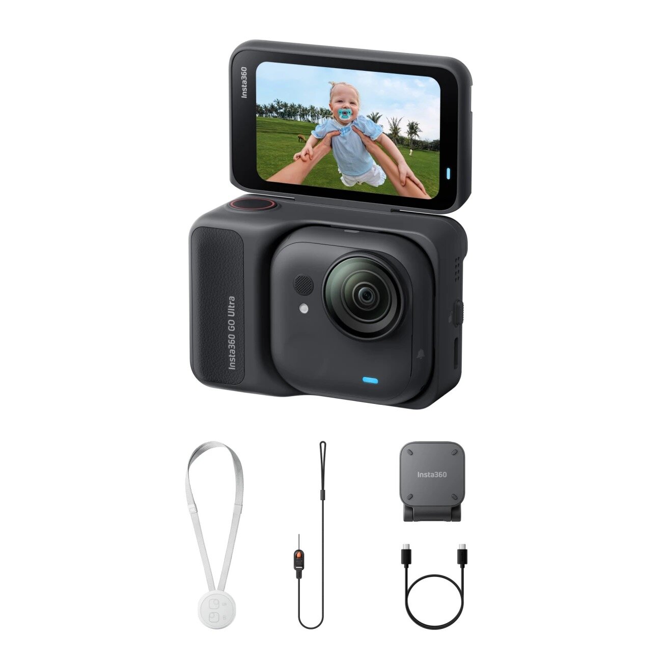 Экшн-камера Insta360 GO Ultra Black (Черный) разрешение 4K 60 кадров/с, Wi-Fi, сенсор 1/2,8", 50 Мп