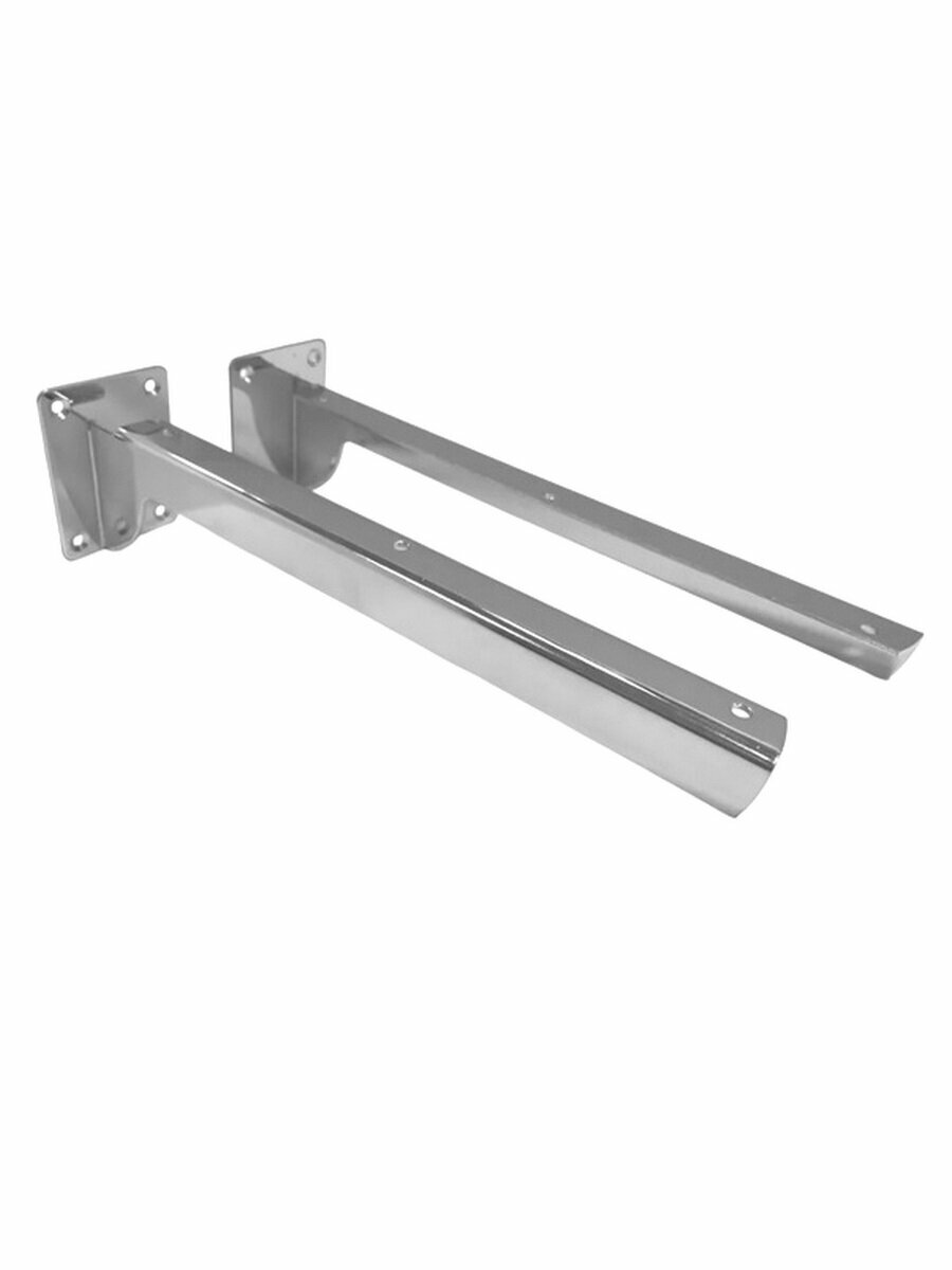 Пара кронштейнов настенных под полку ДСП или стекло, Держатель полки, хром- 1 пара.