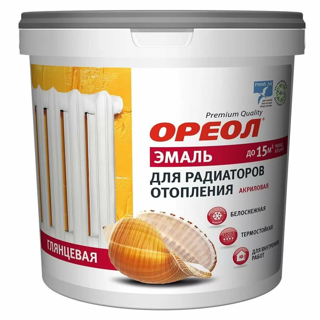 Эмаль Ореол для радиаторов акриловая глянцевая белая 3 кг — надежное решение для окрашивания отопительных приборов