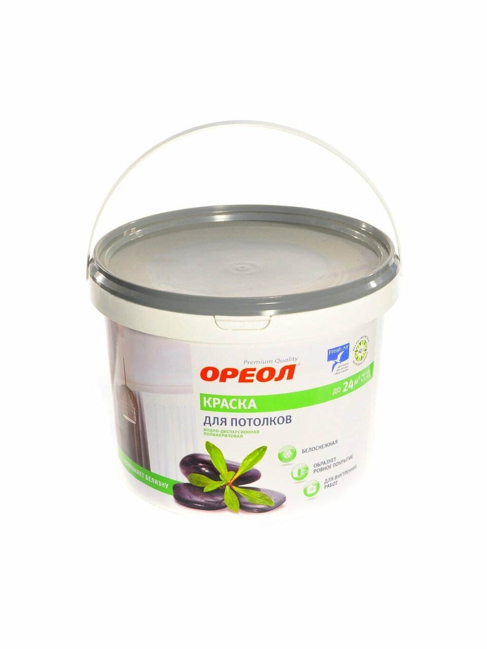 Краска водно-дисперсионная Ореол полиакриловая для потолков матовая белоснежная 13 кг для внутренних работ