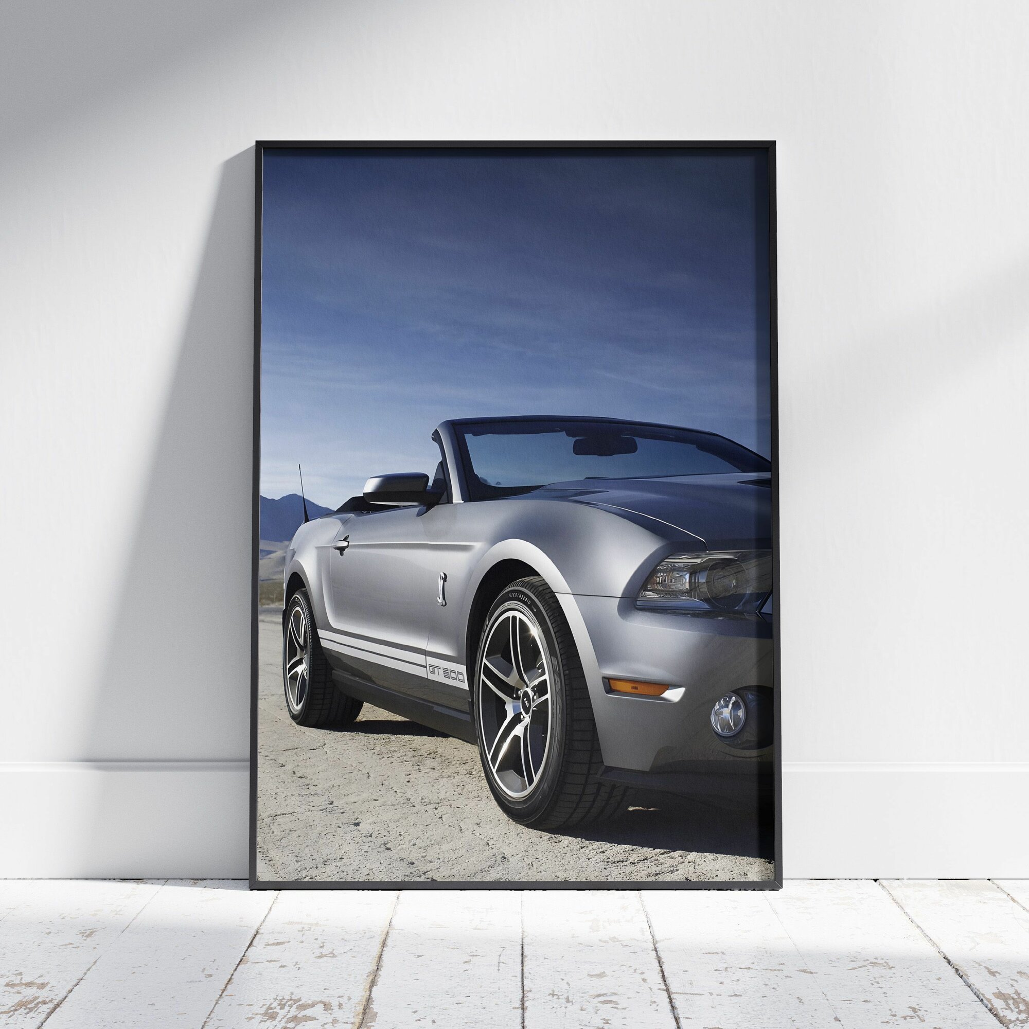 Плакат на стену для интерьера Кабриолет (Ford Mustang 5) - Постер по машинам родстерам с открытым верхом формата А3 (30x42 см)