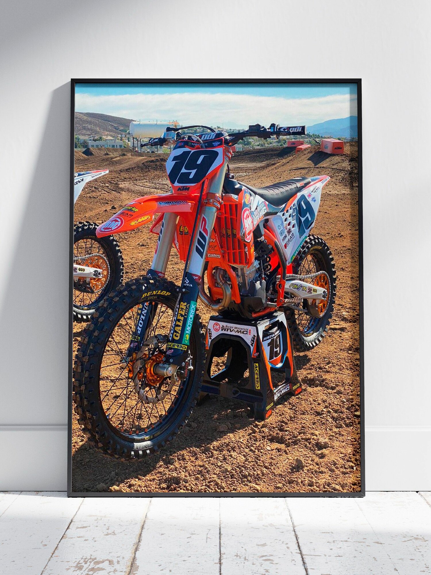 Плакат на стену для интерьера Мотоцикл (KTM 450 SX-F 2) - Постер по мото и байкам формата A4 (21x30 см)