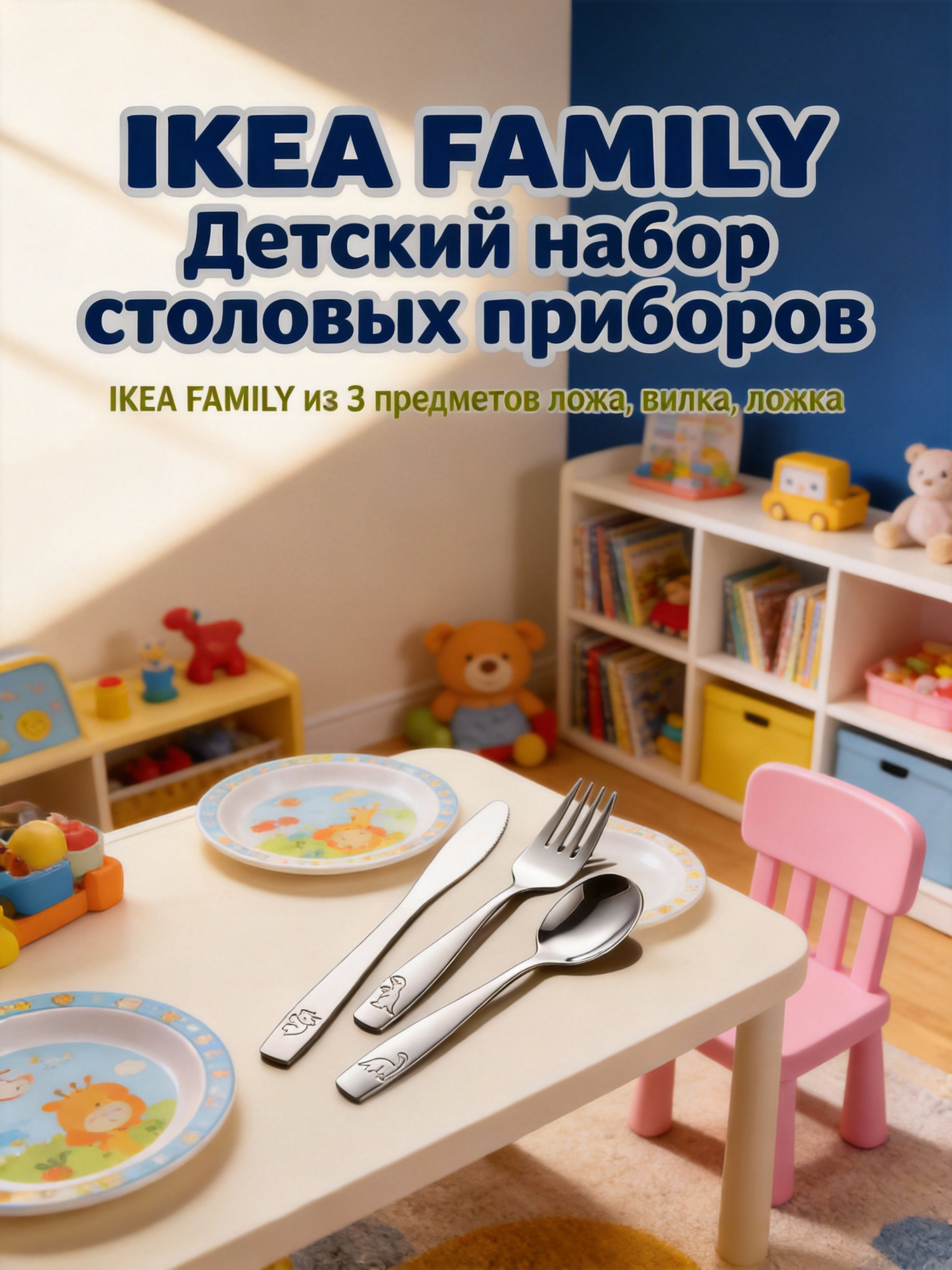 FABLER детский набор столовых приборов, ложка вилка нож из нержавеющей стали для детей от 3 лет, пригоден для посудомоечной машины