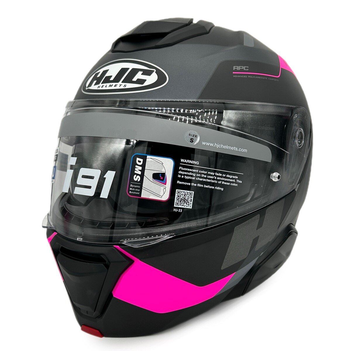 Мотошлем HJC I-91 CARST MC8SF. S. Черный-розовый