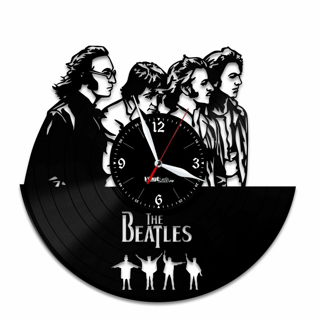 Часы из виниловой пластинки (c) VinylLab Thе Beatles, диаметр 30 см