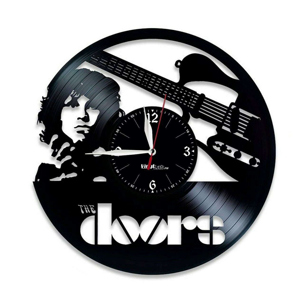 Часы из виниловой пластинки (c) VinylLab The Doors, диаметр 30 см