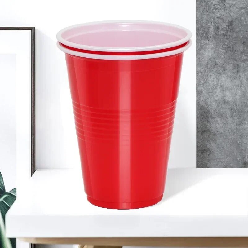 Пластиковые стаканы красные 16 унций Красный, Red