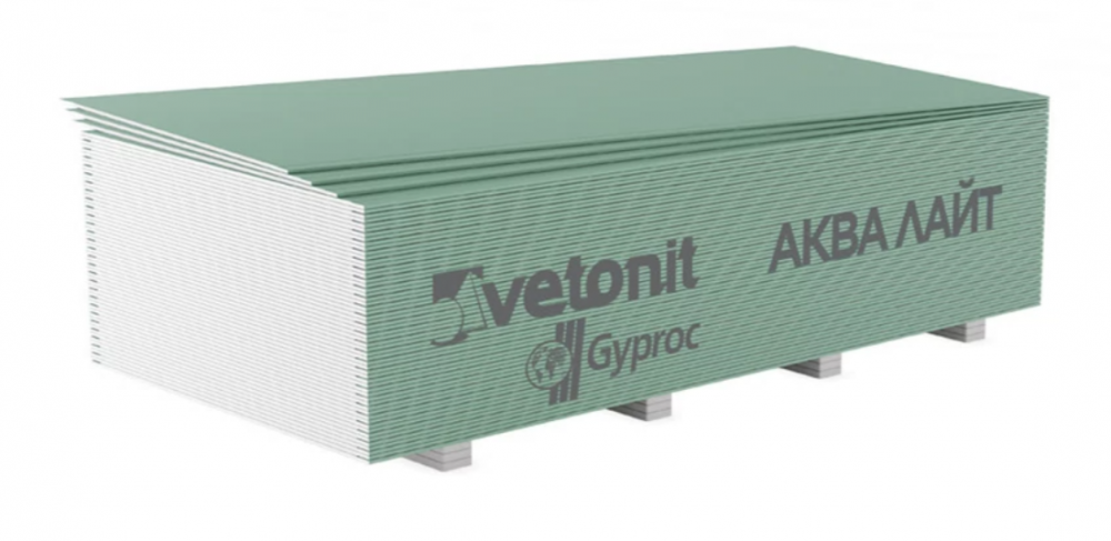 Гипсокартон Vetonit (Gyproc) Аква Лайт 2000х1200х9.5 мм влагостойкий