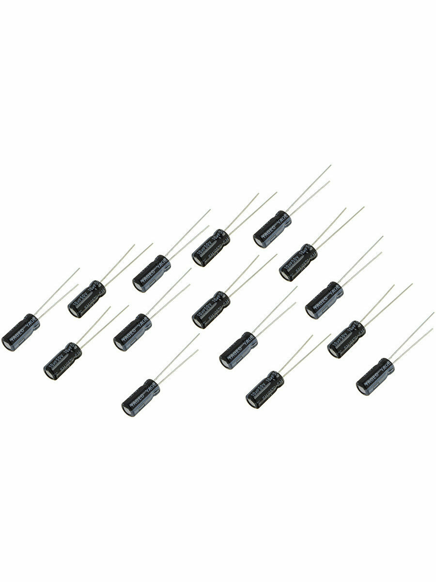 Конденсатор 10мкФ 50В 5*11мм 105С (упаковка 15шт) Yageo SH050M0010B2F-0511 50мА 2000час