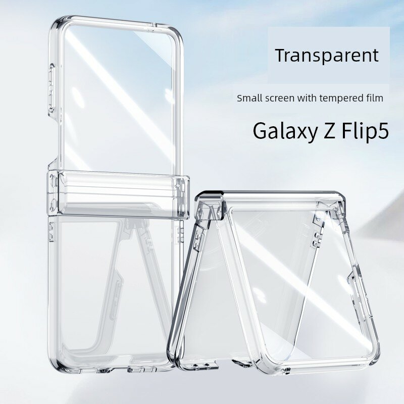 Чехол для Samsung Galaxy Z Flip7 с полным окном и защитой шарнира, цвет Прозрачный