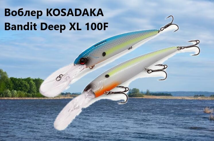 Воблер KOSADAKA Bandit Deep XL 100F 100мм, 18г, 4-7м, цв. WBA