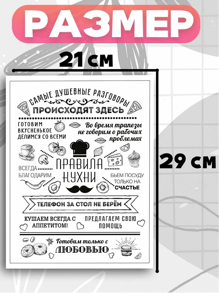 Постер на стену Правила дома , плакат 1шт, А4 размер. — фото 1