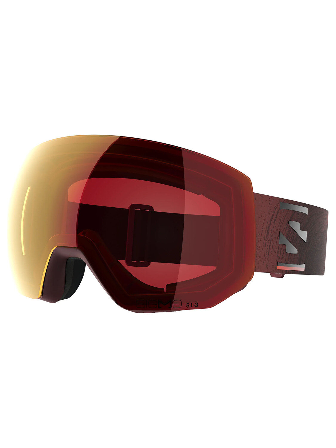 Горнолыжные очки Salomon Radium Pro Sigma Photo Madder Cat. 1-3 25/26 Бордовый, для мужчин , Бордовый