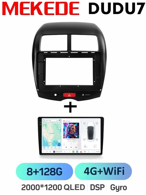 Магнитола Mekede 10" DUDU7 8/128 Gb для Mitsubishi ASX 1 2010-2016 (A) дорестайлинг для Android магнитол с резисторами carpay Android