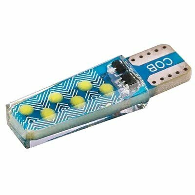 Лампа светодиодная 12V T10 бесцок. 12 диодов COB белая, стробо