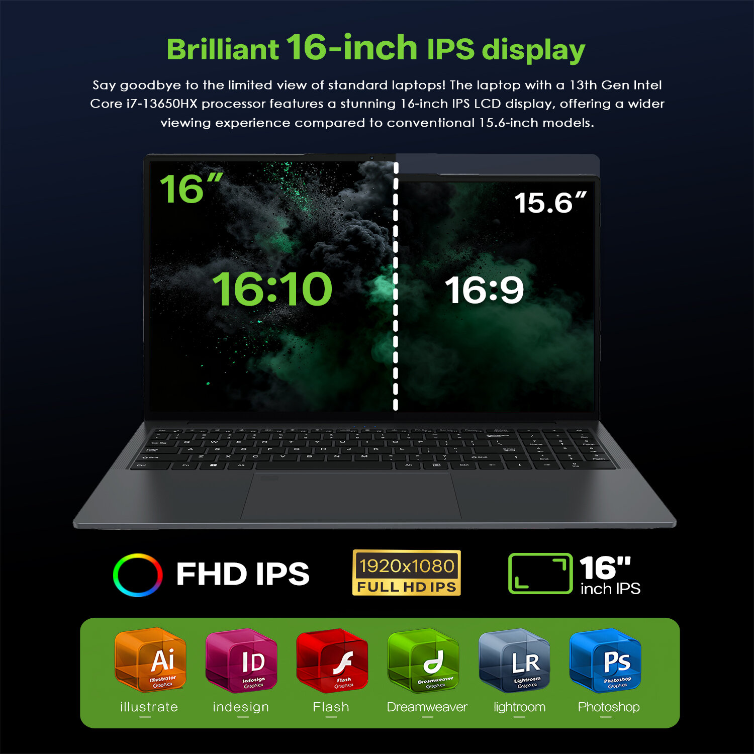 16" Ноутбук Игровой, Intel Core i7-13650HX, RAM 32 ГБ, SSD 1 ТБ, 1920x1080, Windows 11 Pro, Intel UHD Graphics