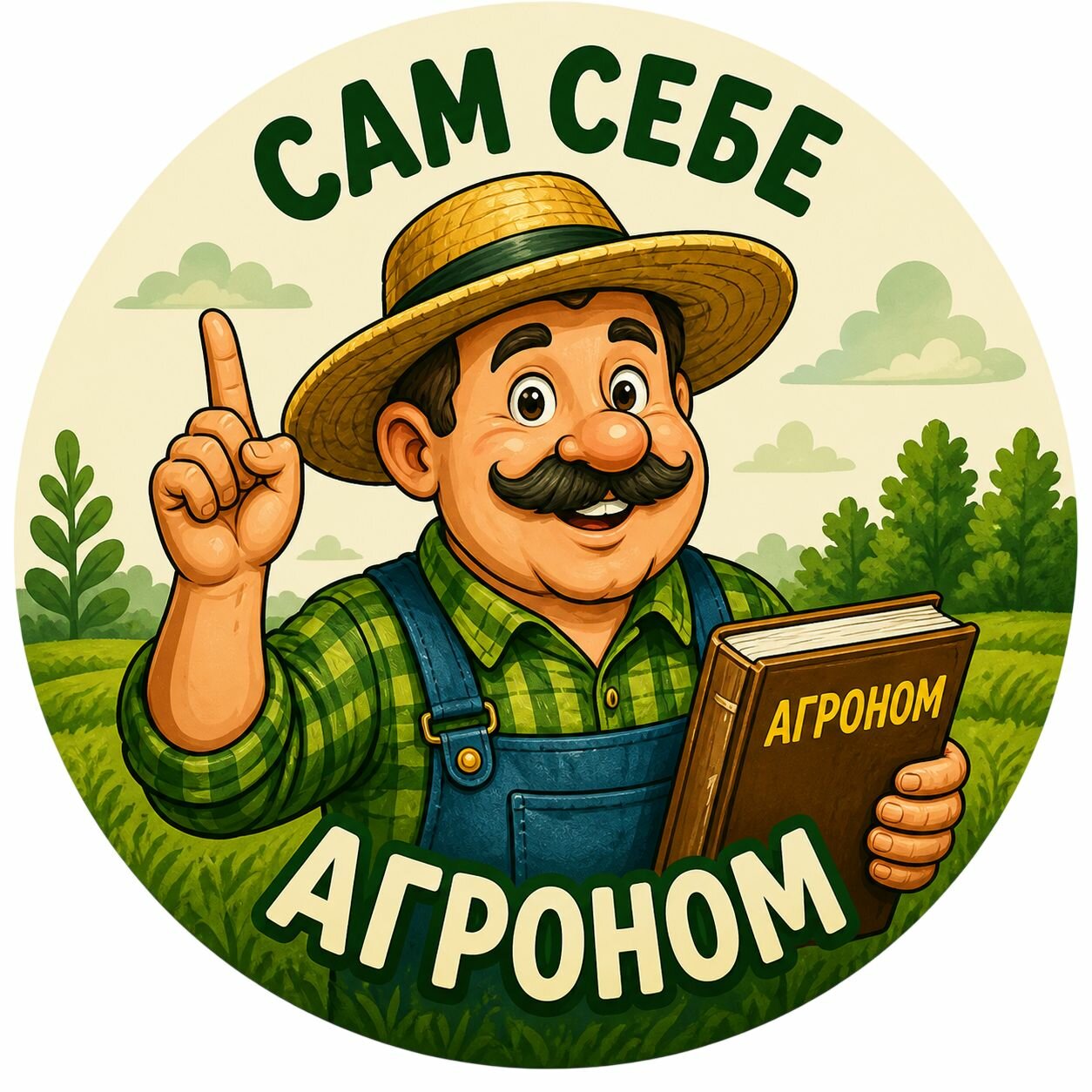 Значок круглый 37мм "Сам себе агроном"