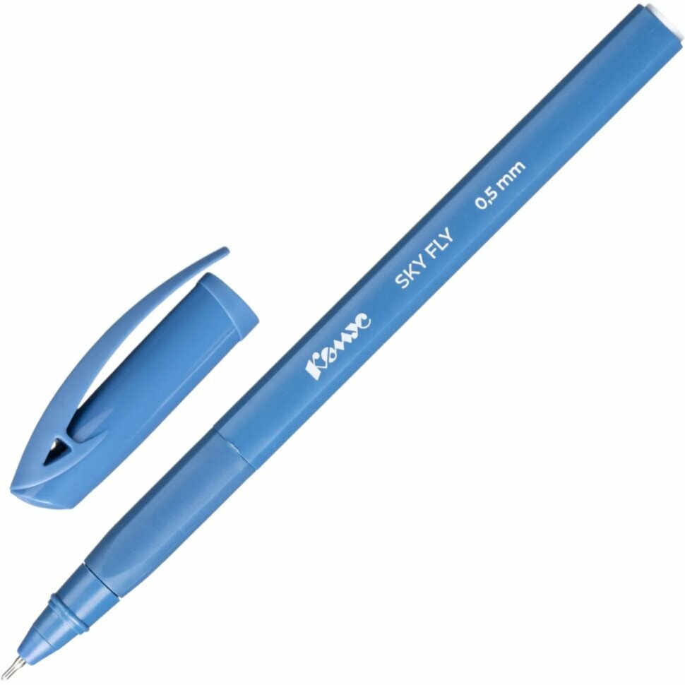 Ручка шариковая Комус Sky Fly, д. ш. 0,7 мм, манж, синяя, 2005566