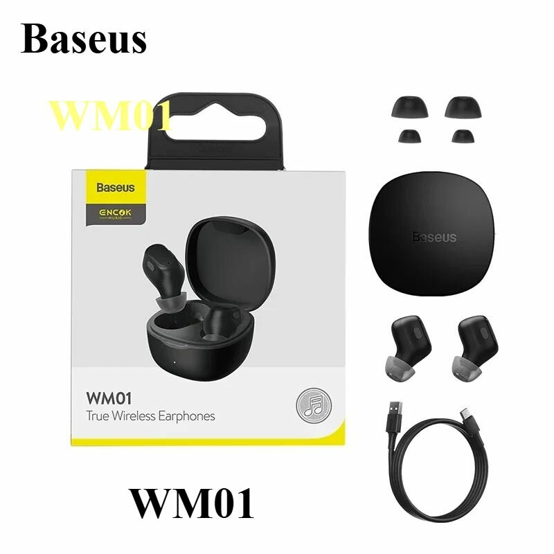 Baseus WM01 Наушники Беспроводные Bluetooth 5.0 TWS с сенсорным управлением с шумоподавлением