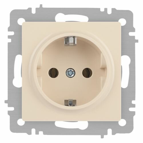 Розетка 1-м СП Accent 6-202-02 16А IP20 250В 2P+E Schuko сл. кость Intro Б0063683