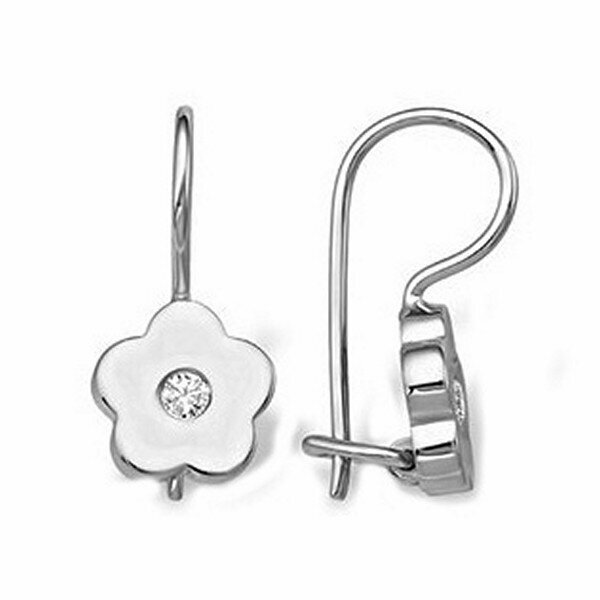 Серьги, серебро, 925 проба, родирование, фианит
