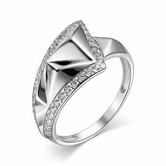 Кольцо, серебро, 925 проба, фианит