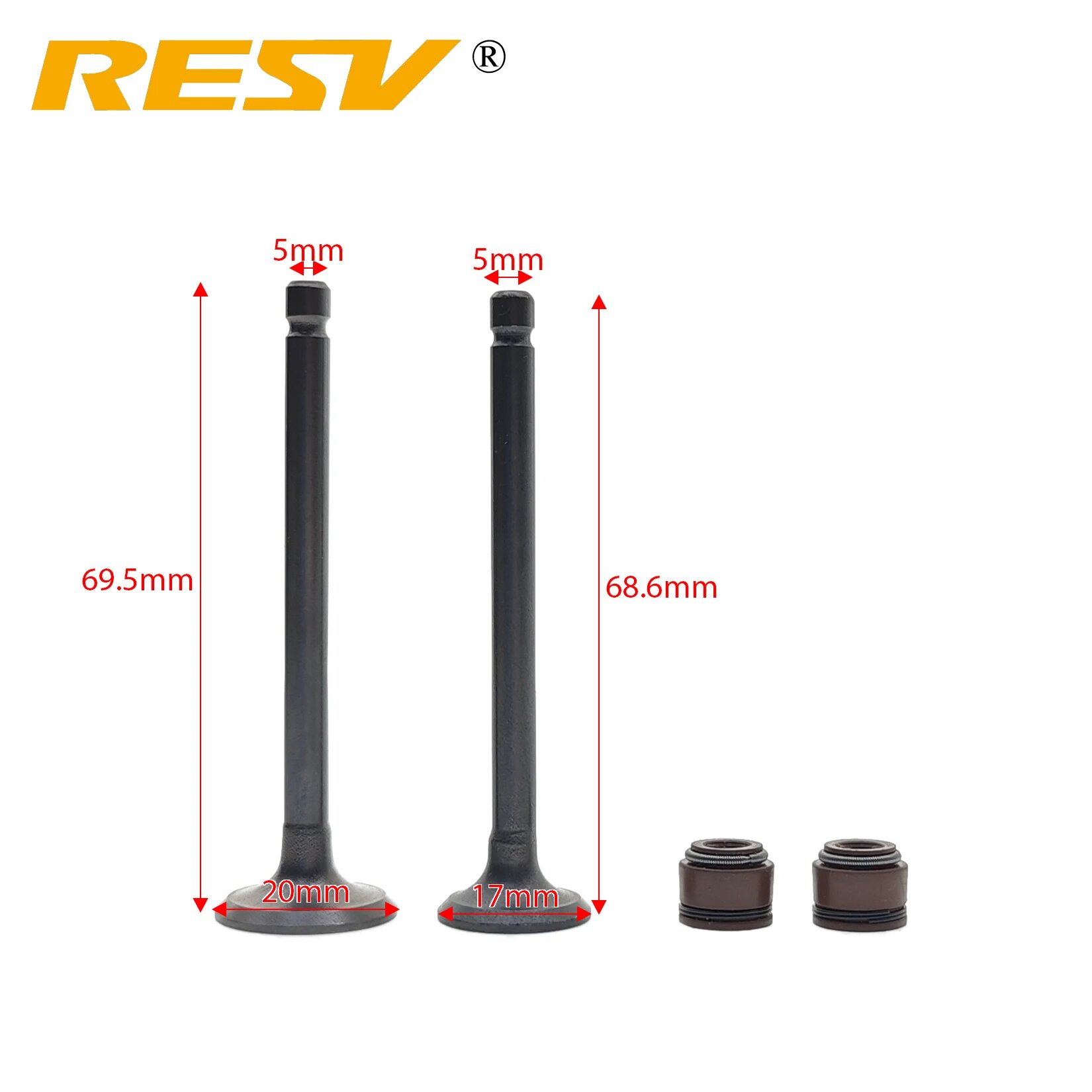 RESV для SYM Jet 4 Allo Cello Crox Fiddle 3 Orbit 2 50 Symphony SR ST Tonik X-Pro 50cc Клапан впускного и выпускного штока Сальник клапана